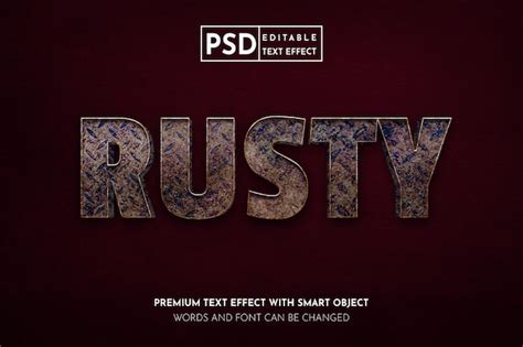 Premium PSD Rusty Editable Text Effect
