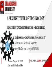 PPT Pptx APEX INSTITUTE OF TECHNOLOGY DEPARTMENT OF COMPUTER SCIENCE ENGINEERING