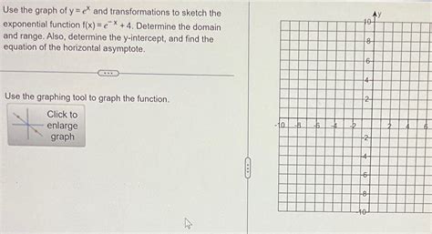 Solved Use the graph of y=ex ﻿and transformations to sketch | Chegg.com