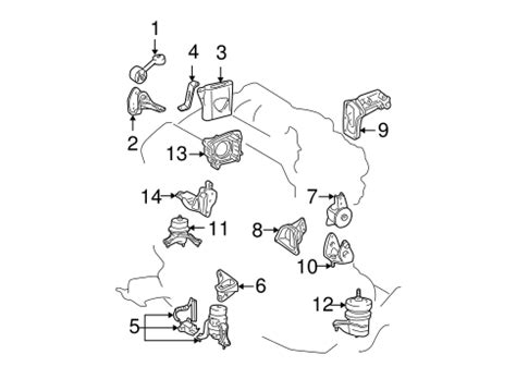 Engine And Trans Mounting For 2005 Toyota Highlander Toyota Parts Center