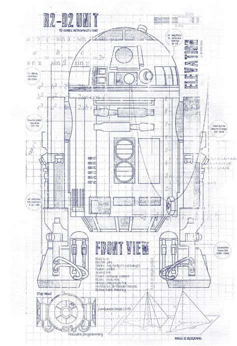 R2d2 Blueprints Star Wars Droides Vaisseau Star Wars Fond Décran
