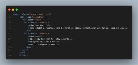 menambahkan footer di html menggunakan javascript dan bootstrap5