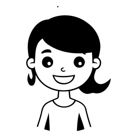 Vector Illustration Of A Happy Smiling Girl In A Circle With Text