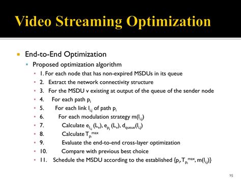 Ppt Cross Layer Optimized Video Streaming Over Wireless Multihop Mesh Networks Powerpoint