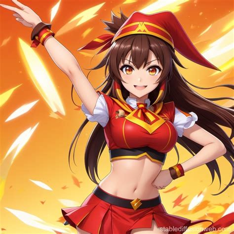 Megumin Cheerleader Full Body Prompts Stable Diffusion Online