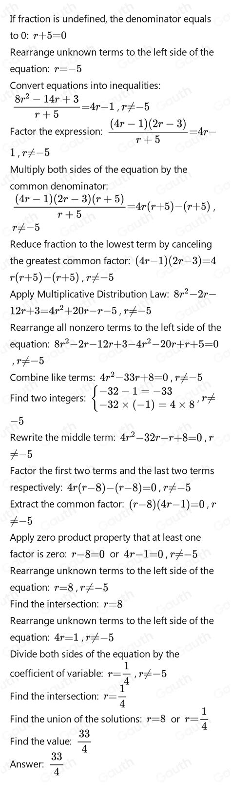 Solved Find The Sum Of All R Such That 8r2 14r3r5 4r 1 Math