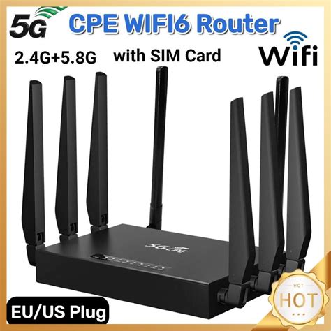 ☀5g Cpe Wifi6 Router 4 Lan 1 Wan Ports Modem Router With Sim Card Solt 5dbi High Gain Antennas W