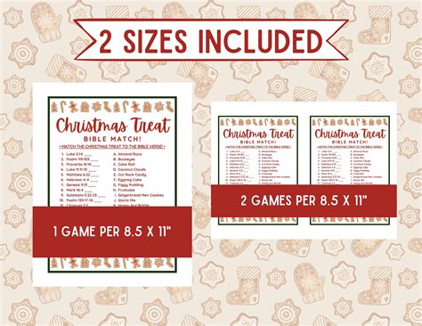 Christmas Treat Bible Match Game Christmas Bible Match Party Game Bible