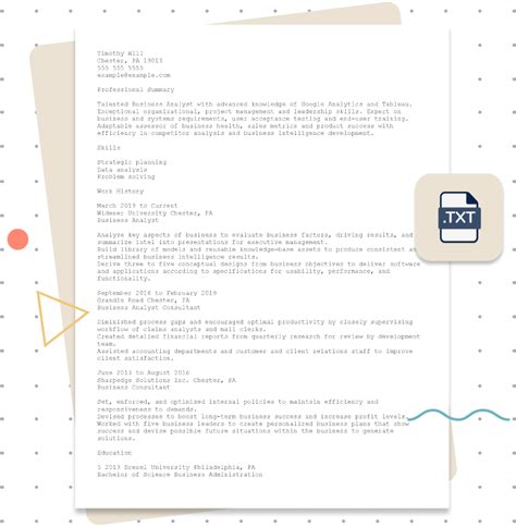 plain text resume templates and examples [free download]