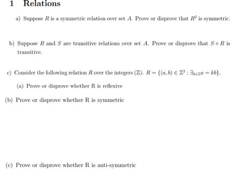 solved a suppose r is a symmetric relation over set a