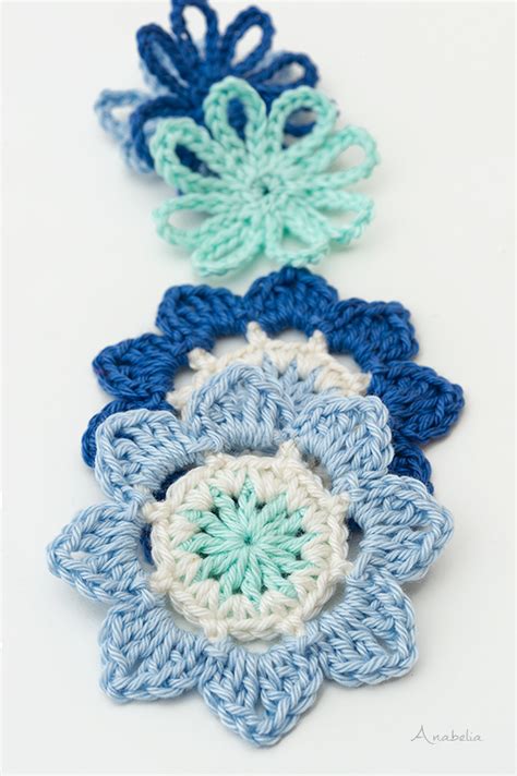 Crochet Blue Flowers Medley Anabelia Craft Design Blog Bloglovin