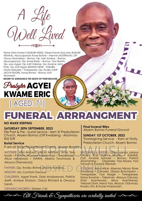 Funeral Obituary Posters Brochures And Souvenirs In Awoshie Printing Services Gh Printing