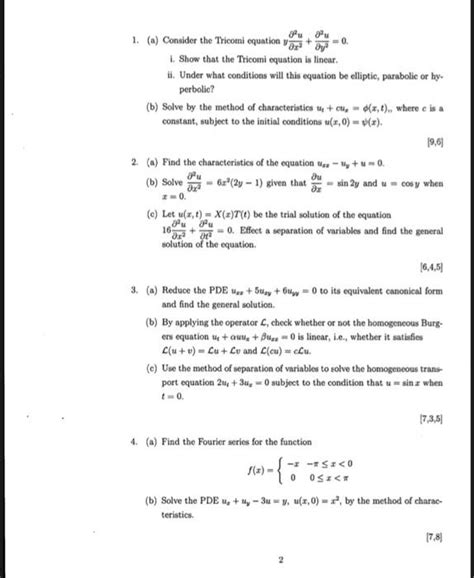 Solved 1 A Consider The Tricomi Equation