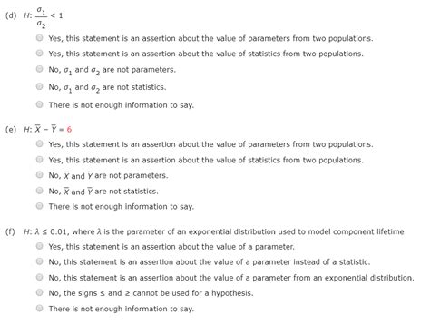 solved for each of the following assertions state whether