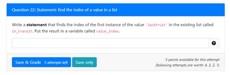 Solved Write A Statement That Finds The Index Of The First Chegg Com