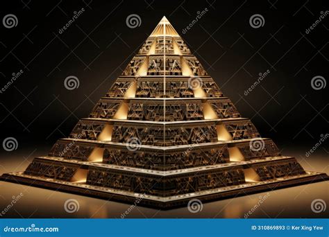 An Artistic Rendering Of A 3d Sierpinski Pyramid A Classic Fractal Structure Stock Illustration