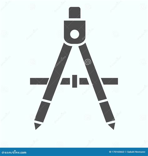 Geometry Compass Solid Icon School Instrument For Drawing Circle