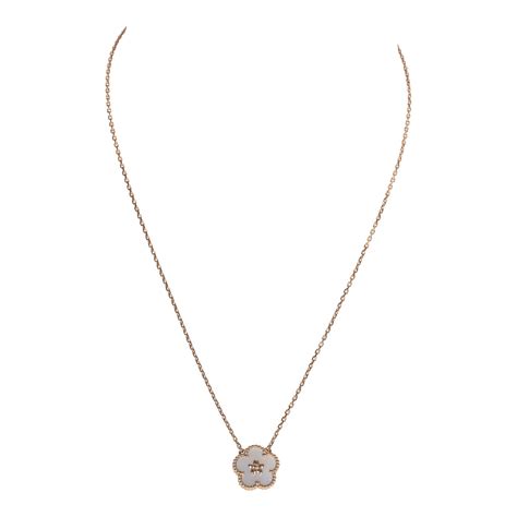 Pre Owned Van Cleef And Arpels Lucky Spring Plum Blossom Pendant Necklac