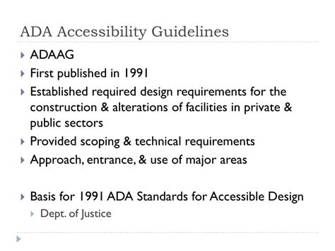 PPT ADA Guidelines Standards PowerPoint Presentation Free Download ID 385379