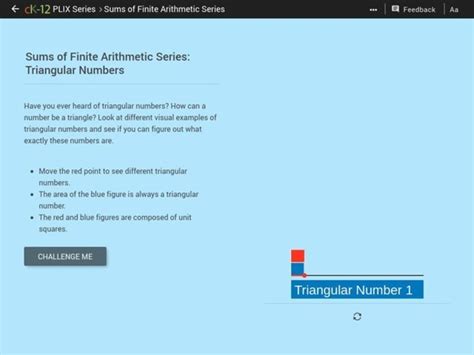 Sums Of Finite Arithmetic Series Triangular Numbers Interactive For 11th Higher Ed Lesson