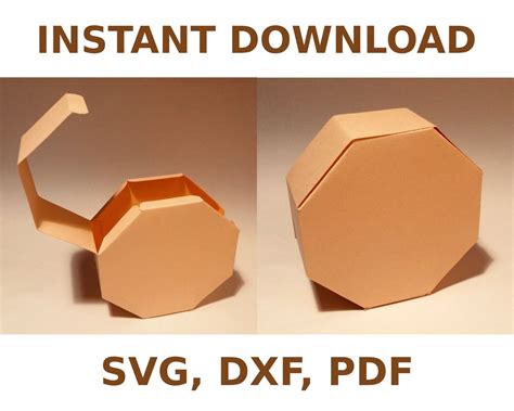 Octagon Box Template Octagonal Box Octagon Bag Octagon T Etsy