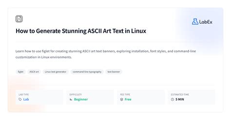how to generate stunning ascii art text in linux labex