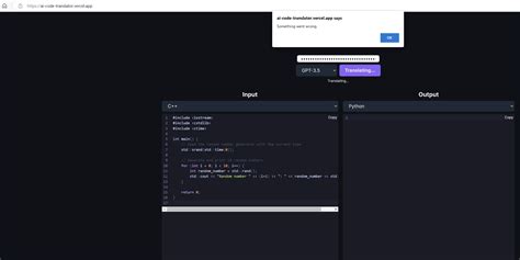 Something Went Wrong Error Issue Mckaywrigley Ai Code Translator GitHub