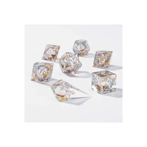 Sharp Edge Liquid Core Rpg Dice Set Gold Fantasyweltde