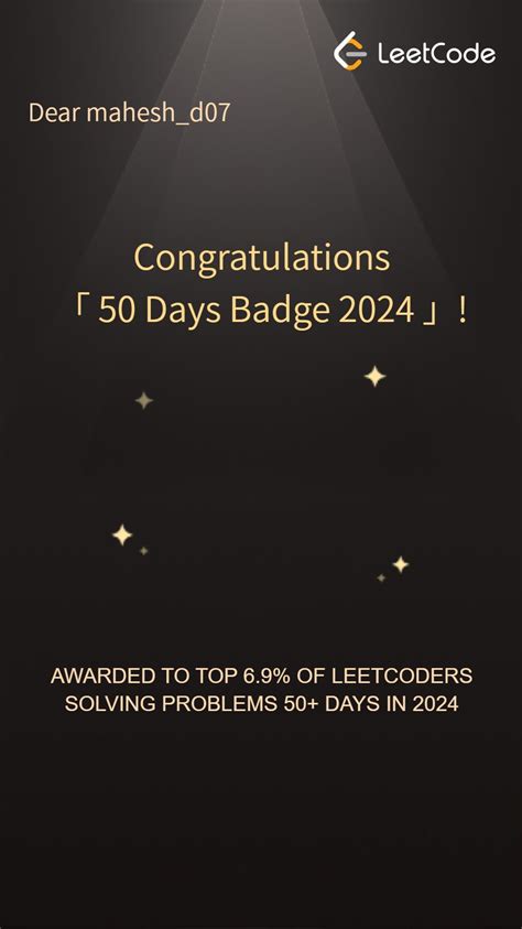 Mahesh D On Linkedin Codingjourney Leetcodechallenge Problemsolving Neverstoplearning