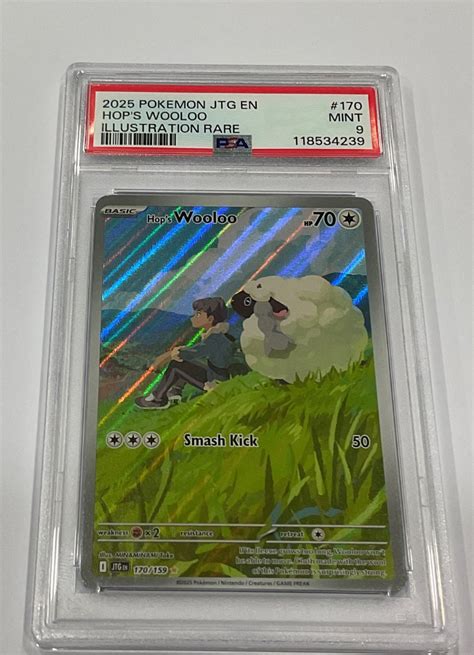 Pokemon Jtg 2025 English Hops Wooloo 170159 Illustration Rare Psa 9