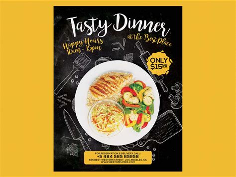 Free Tasty Dinner Poster Template Psd