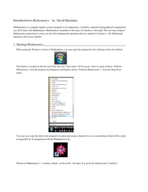 Fillable Online Introduction To Mathematica Pdf Document Fax Email Print PdfFiller