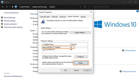 System Protection Windows 10 Tip How To Turn On System Protection And Create System Restore Points