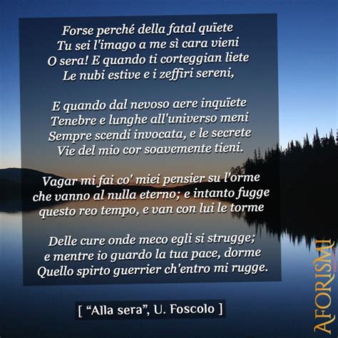 Alla Sera Ugo Foscolo