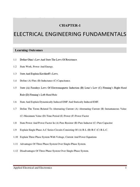 Ch 1 Electrical Engineering Fundamentals Pdf Electromagnetic