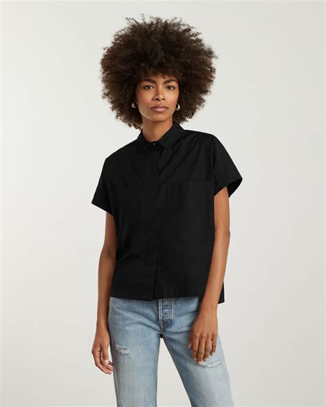 The Short Sleeve Box Shirt Black Everlane