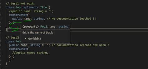 Why Documentation Not Work In Constructor With Public Protected Private