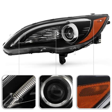 For 2011 2014 Chrysler 200 Factory Style Black Led Drl