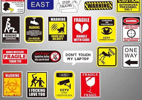 50pcs Funny Warning Sign Label Buy Bumper Stickers With Cheap Price