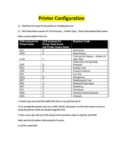 Sap Printer Configuration Pdf