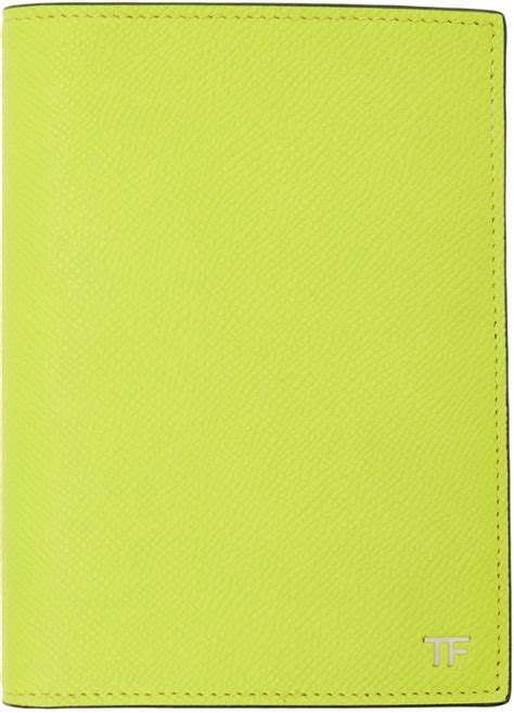Tom Ford Green Small Grain Leather Passport Holder Ssense
