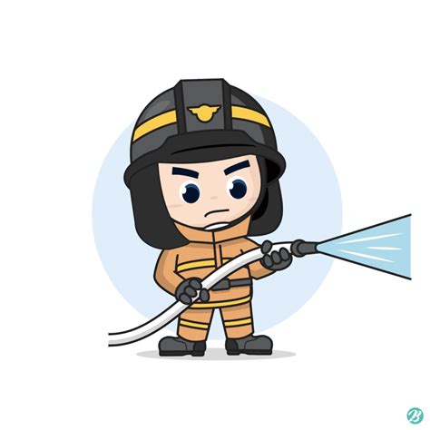 Firefighter Character Fire Suppression Illustration Ai Download Download Firefighters