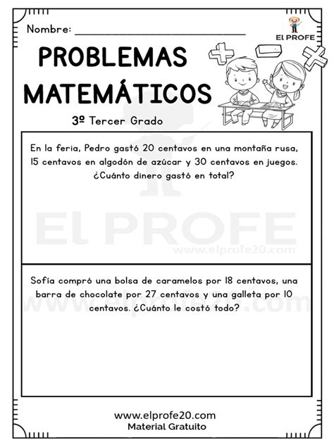 Problemas Matemáticos Para Tercer Grado Pdf