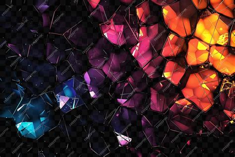 Premium Psd Texture Voronoi Diagram Background With Crystal And Gem Shapes Backg Glowing Y2k