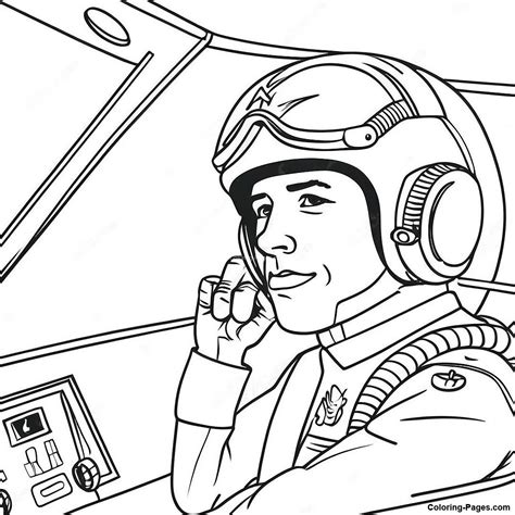Air Force Pilot In Cockpit Coloring Page Coloring Page Free Printable