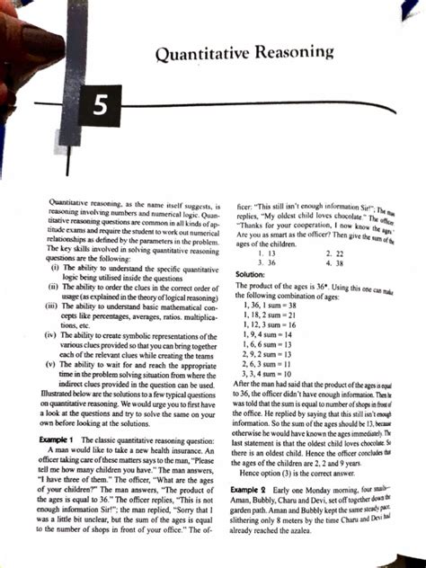 Quantitative Reasoning Techniques Pdf Reason Mathematics