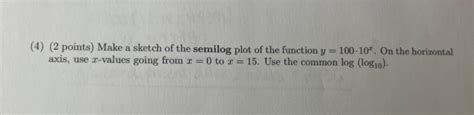 Solved 4 2 Points Make A Sketch Of The Semilog Plot Of