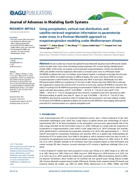 pdf using precipitation vertical root distribution and satellite