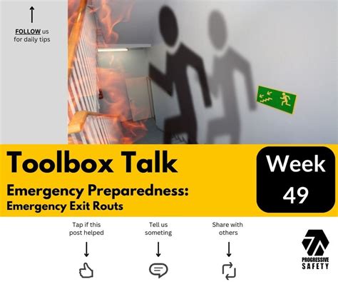 Toolbox Talks Week 49 Emergency Preparedness Emergency Exit Routes