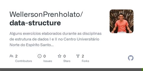 Github Wellersonprenholato Data Structure Alguns Exerc Cios Elaborados Durante As Disciplinas
